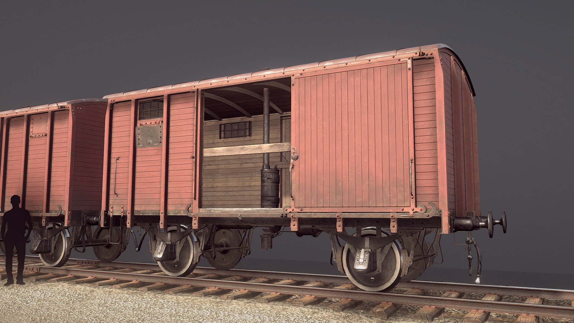 3D railway covered goods wagon model - TurboSquid 1701102