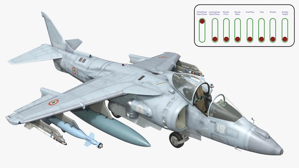 modelo 3d Avión VTOL Harrier de la Armada Española con aparejo ligero ...
