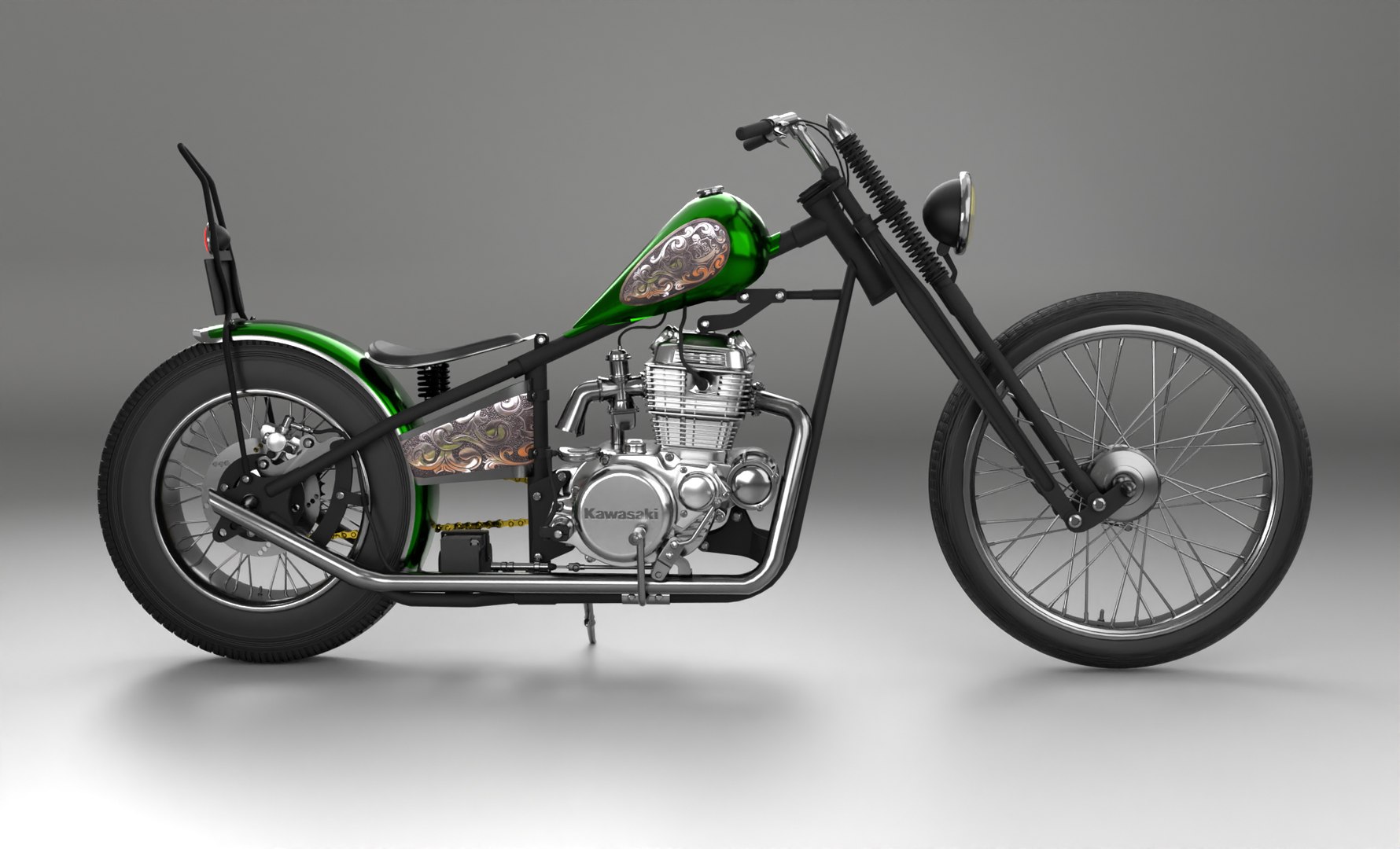 3D Motorcyle Chopper Binter Merzy - TurboSquid 2257823