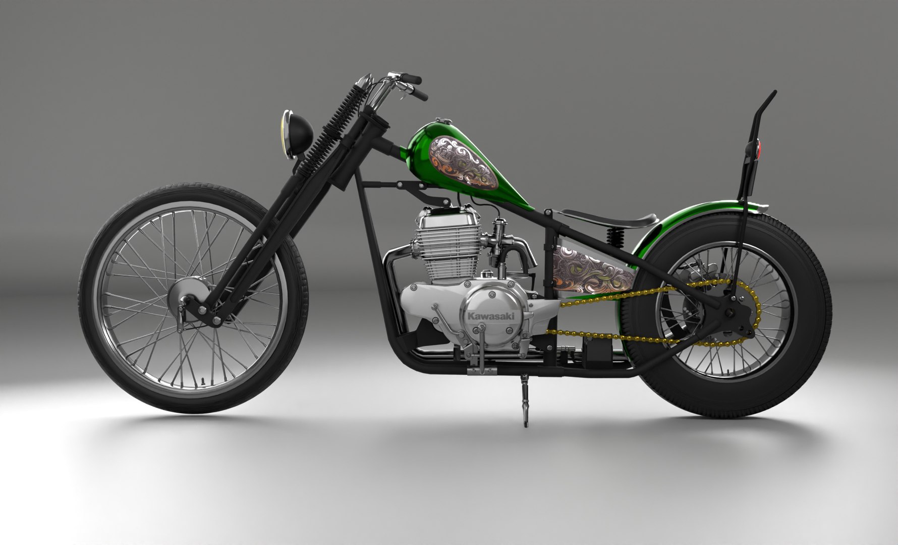 3D Motorcyle Chopper Binter Merzy - TurboSquid 2257823