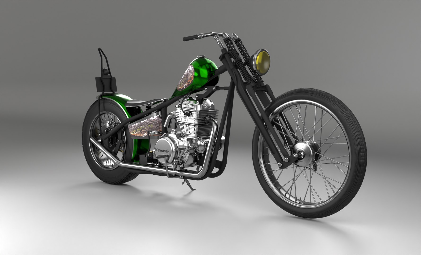 3D Motorcyle Chopper Binter Merzy - TurboSquid 2257823