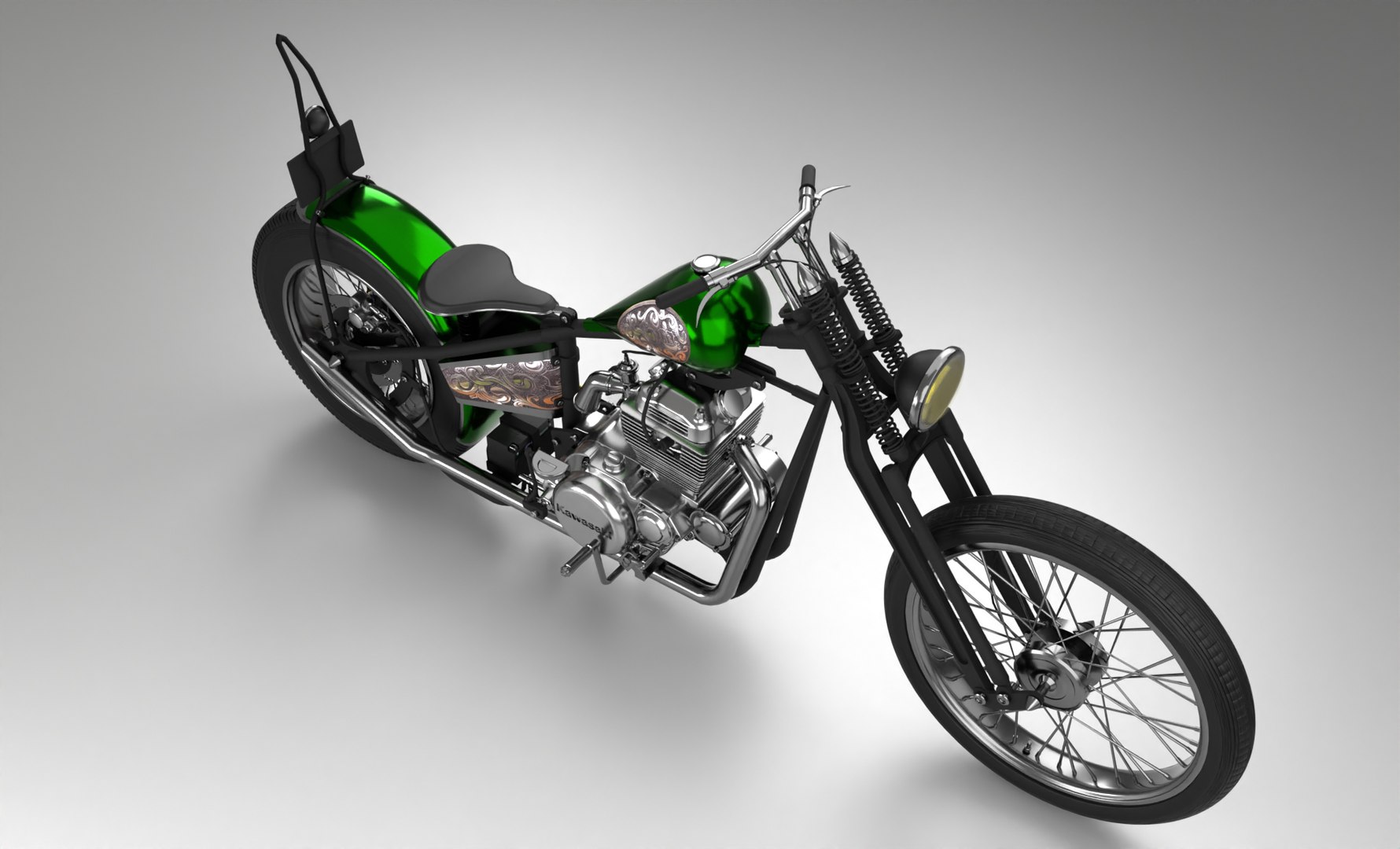 3D Motorcyle Chopper Binter Merzy - TurboSquid 2257823