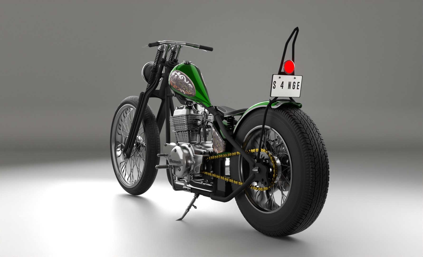 3D Motorcyle Chopper Binter Merzy - TurboSquid 2257823