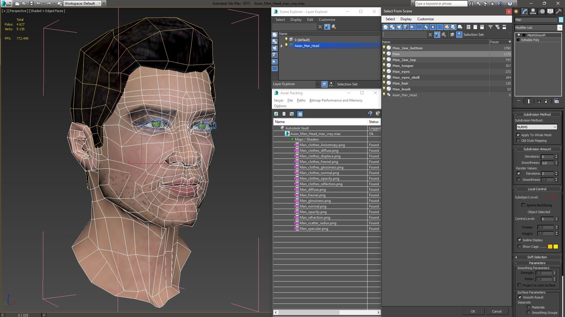 Asian Man Head 3D Model - TurboSquid 1816320