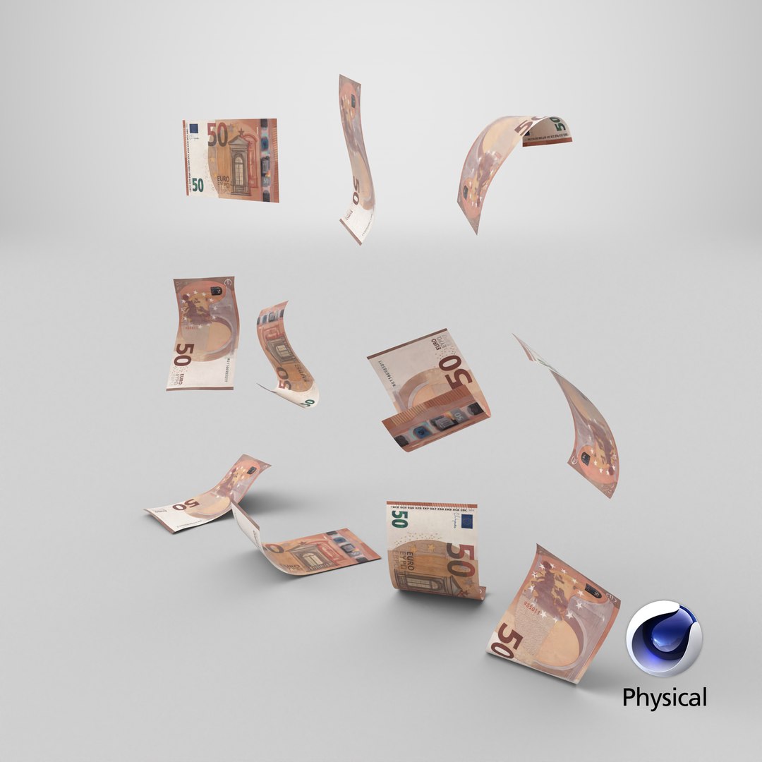 Euro 50 Falling Notes 3D Model - TurboSquid 2510791