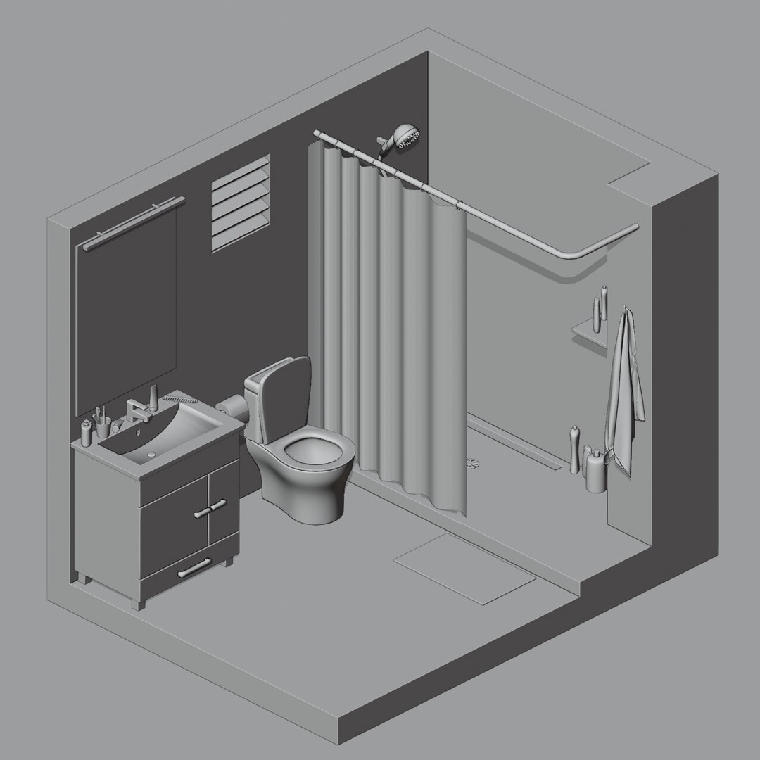 3D Bathroom Scene Model - TurboSquid 1785602