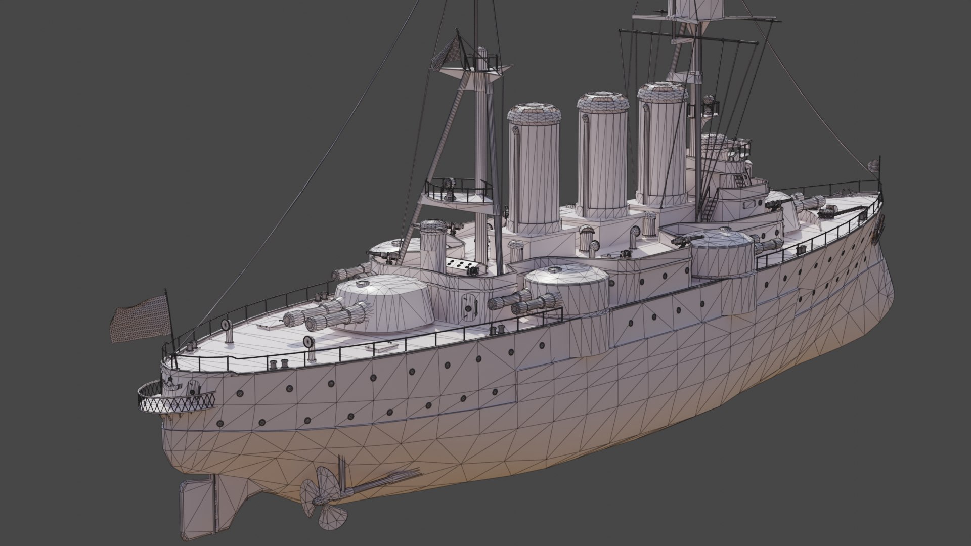 3D Stylized Armoured Cruiser Averof Model - TurboSquid 2090562