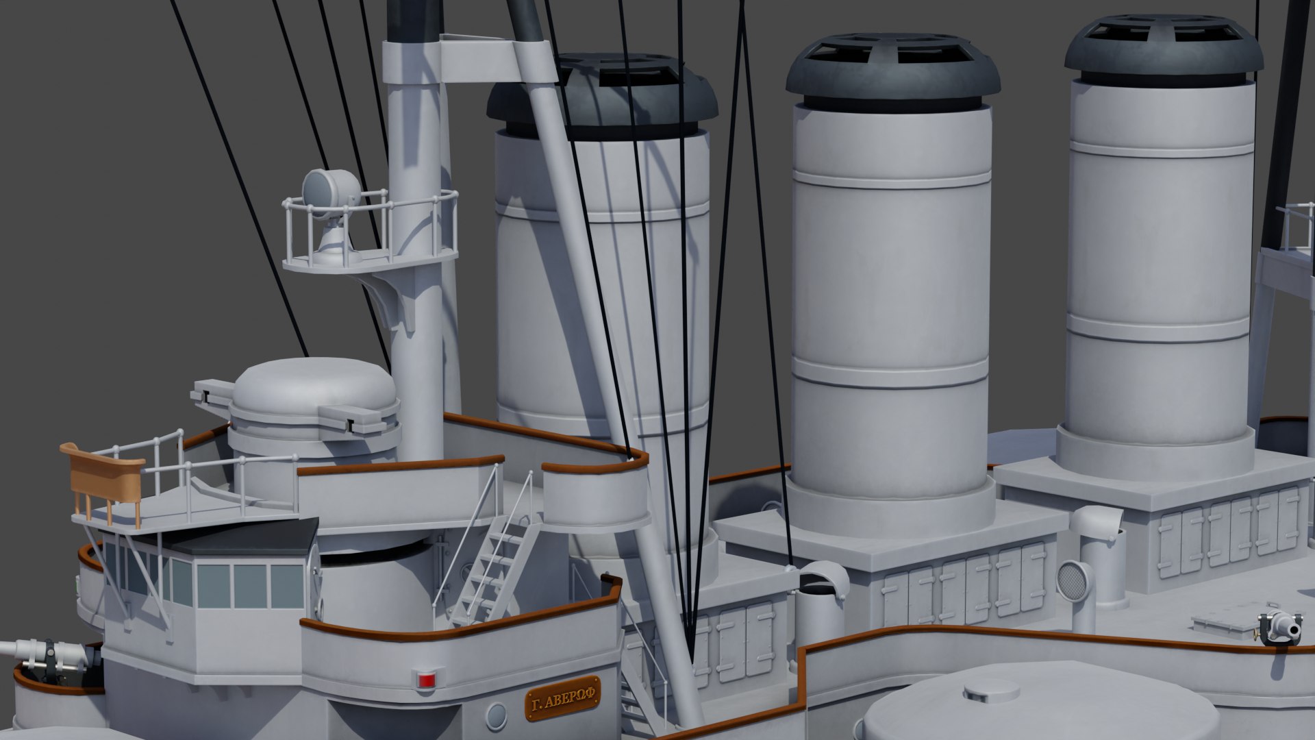 3D Stylized Armoured Cruiser Averof Model - TurboSquid 2090562