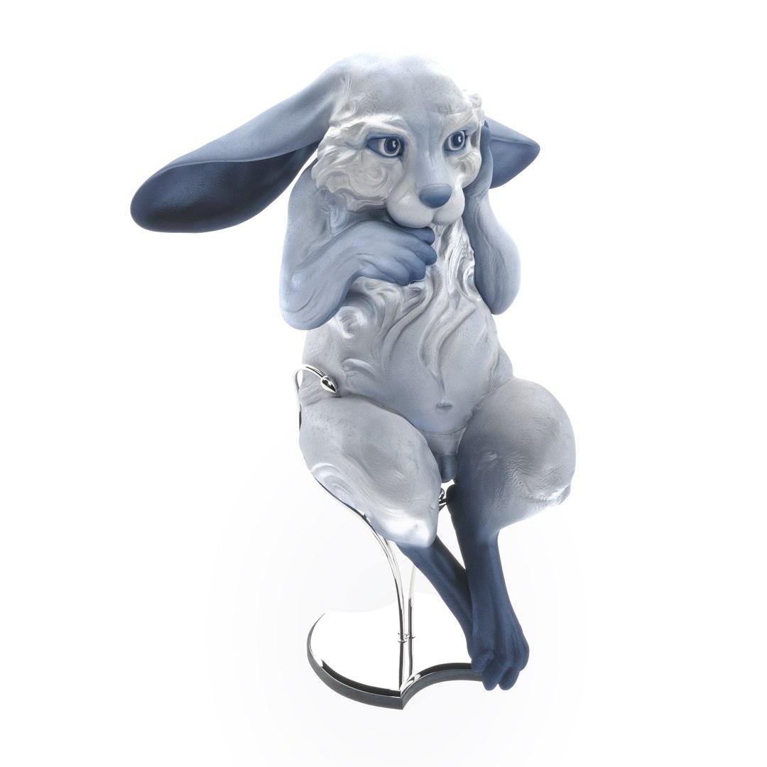 Rabbit Blue Sculpture 3D - TurboSquid 1441214