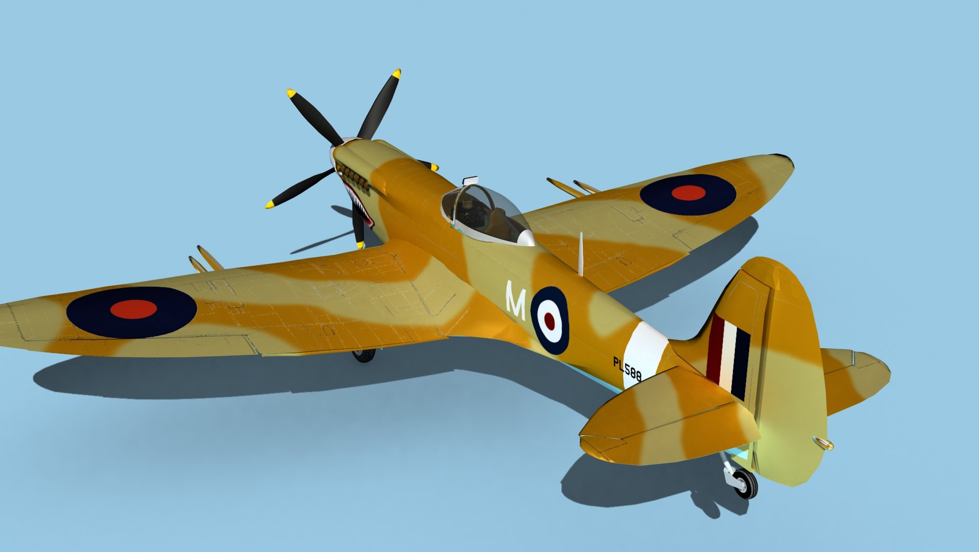 3D Supermarine Spitfire Mk 14e V05 - TurboSquid 1925224