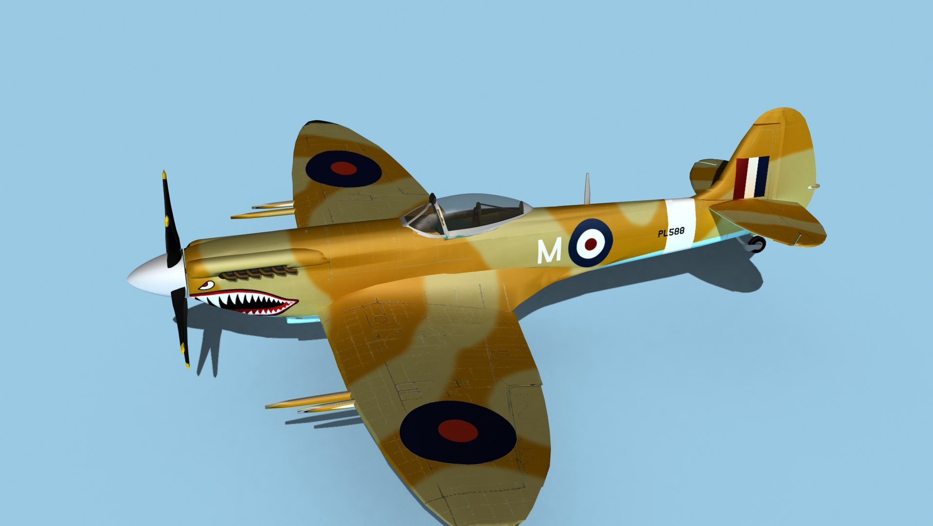 3D Supermarine Spitfire Mk 14e V05 - TurboSquid 1925224