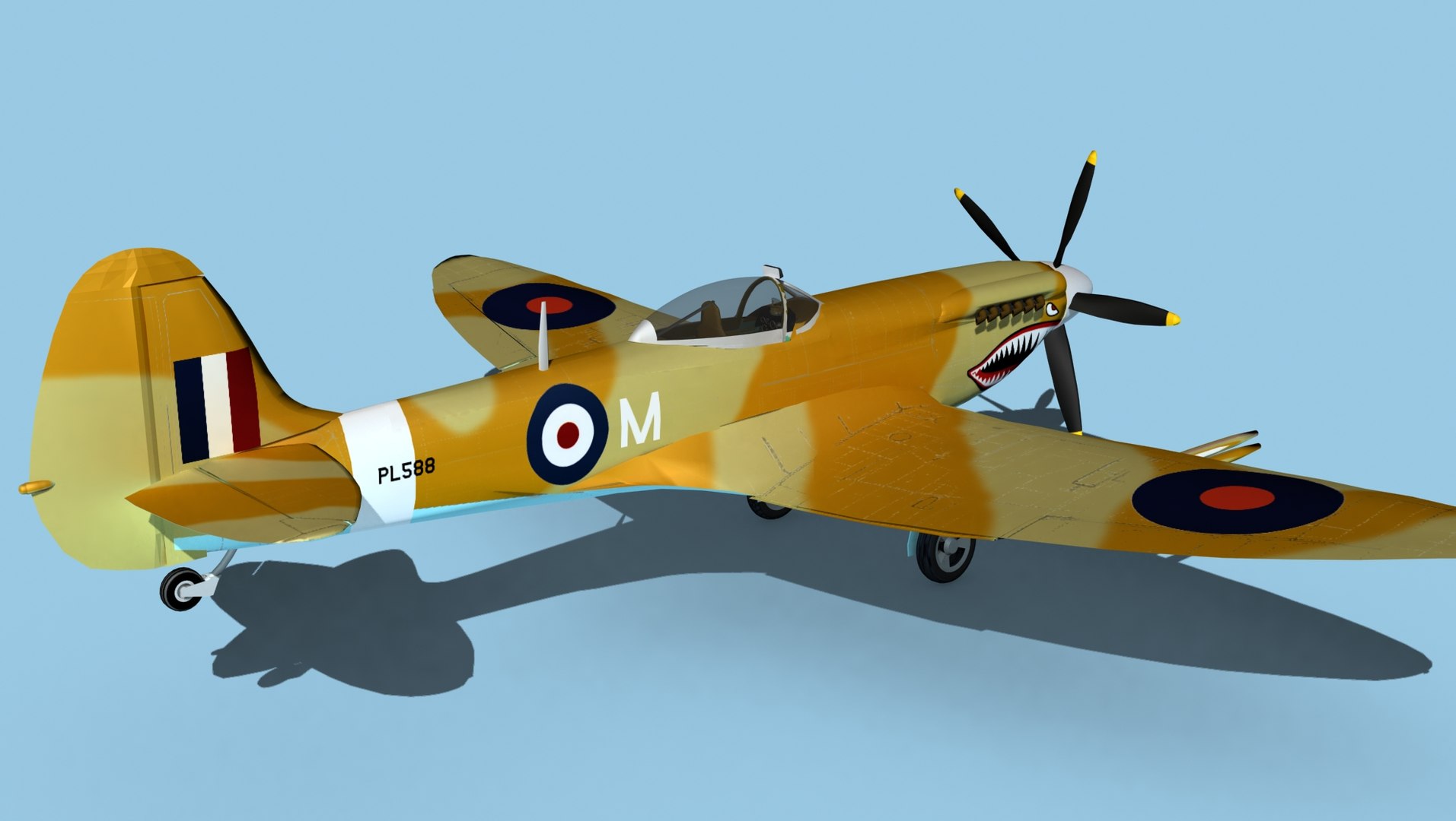3D Supermarine Spitfire Mk 14e V05 - TurboSquid 1925224