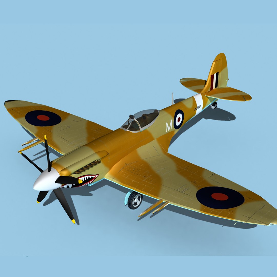 3D Supermarine Spitfire Mk 14e V05 - TurboSquid 1925224