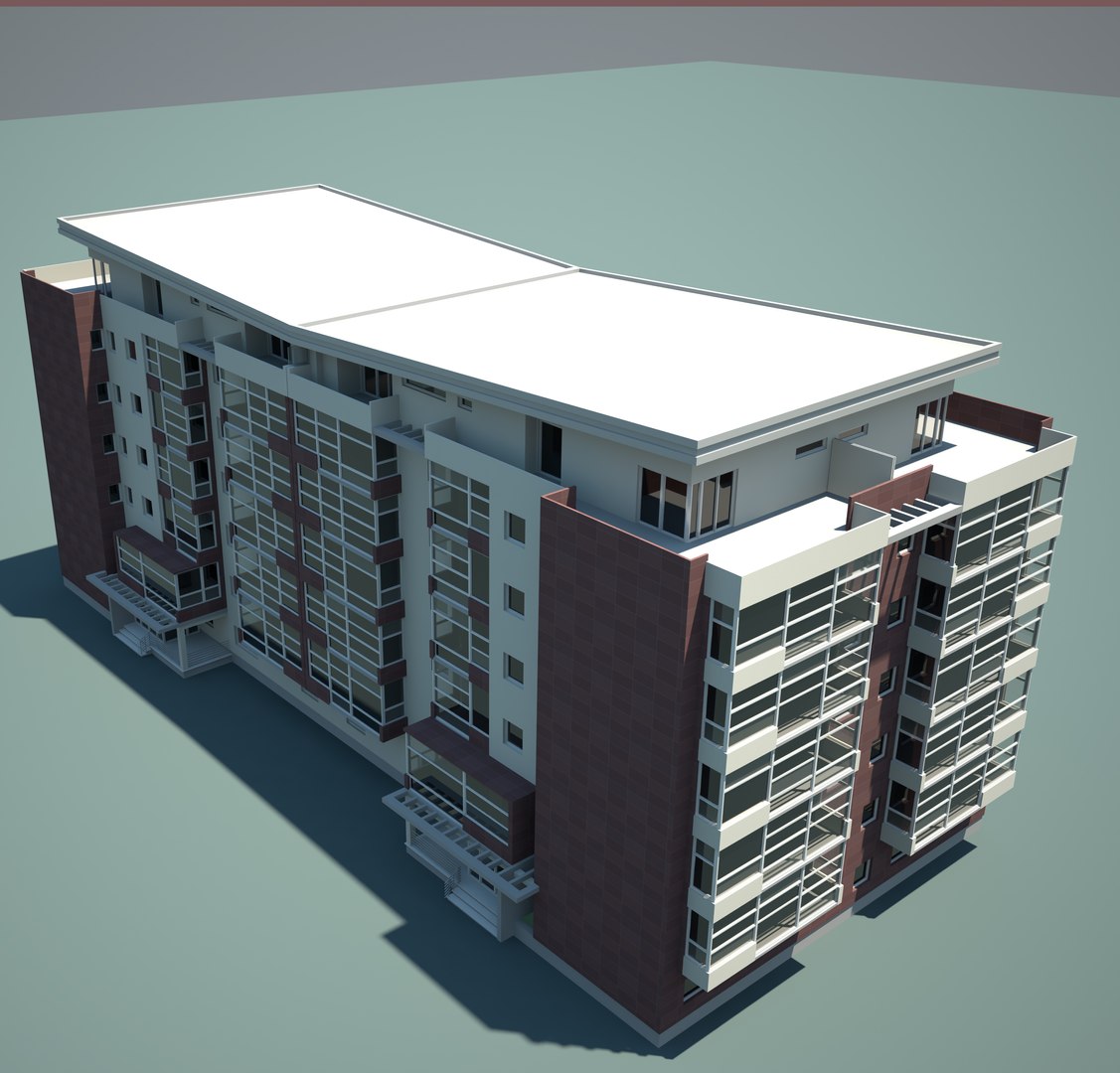 3d Model Residential Building Cityscape