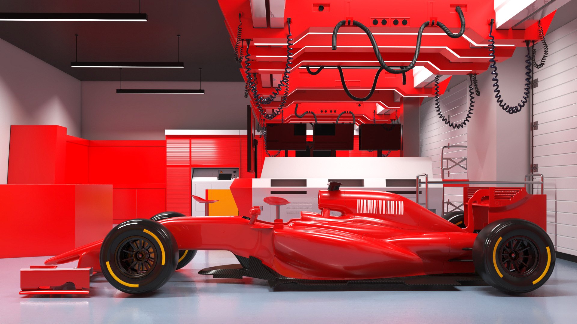 3D Race Car Garage And F1 Car Model - TurboSquid 2348862