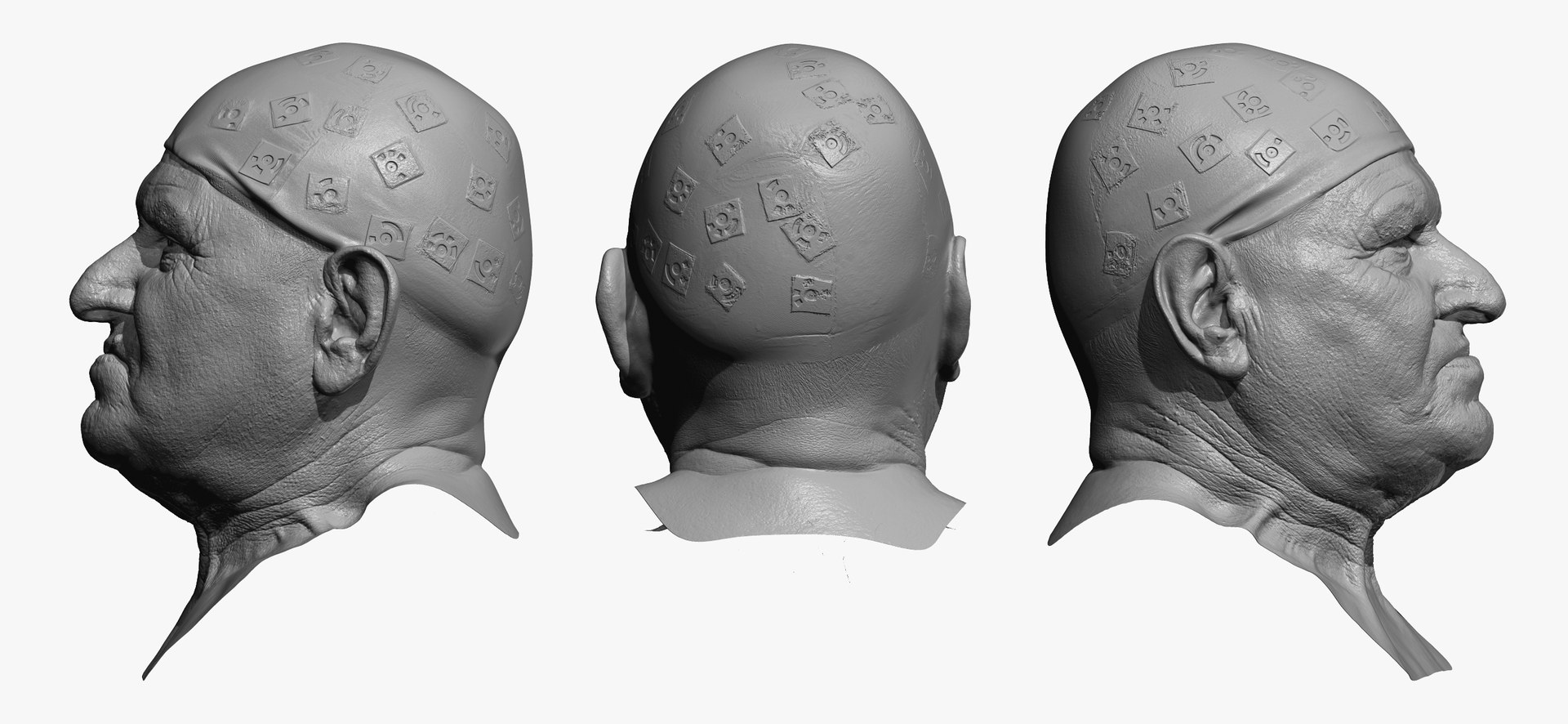 Homer Human Head Jaw Thrust AU29 RAW Scan 3D model - TurboSquid 1735411