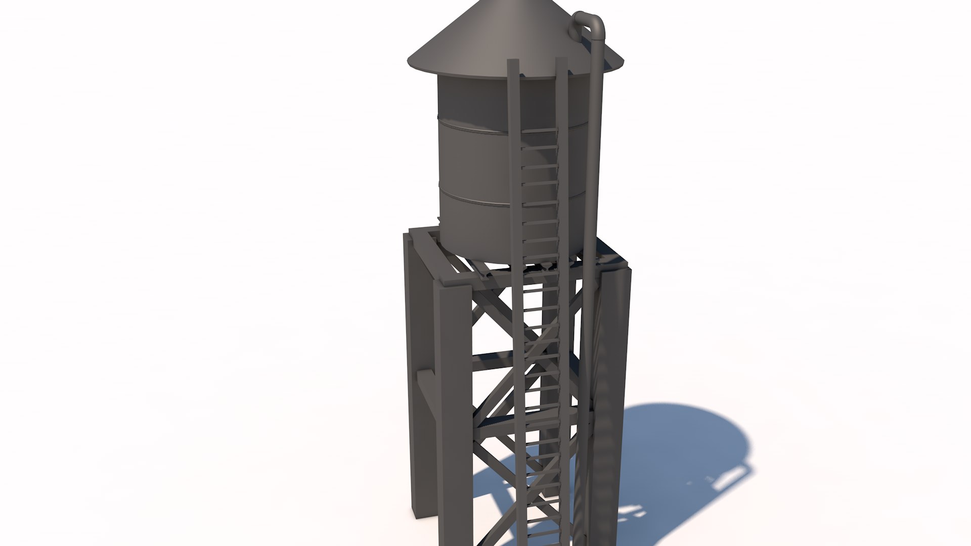 Water Tank Tower 3D Model - TurboSquid 2339960