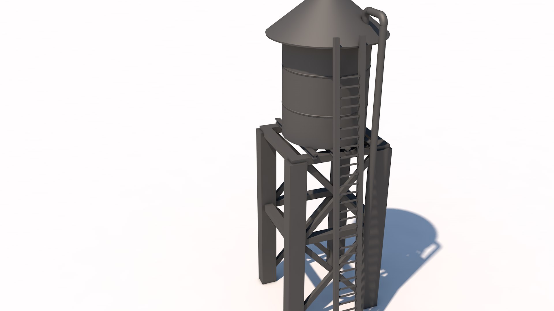 Water Tank Tower 3D Model - TurboSquid 2339960