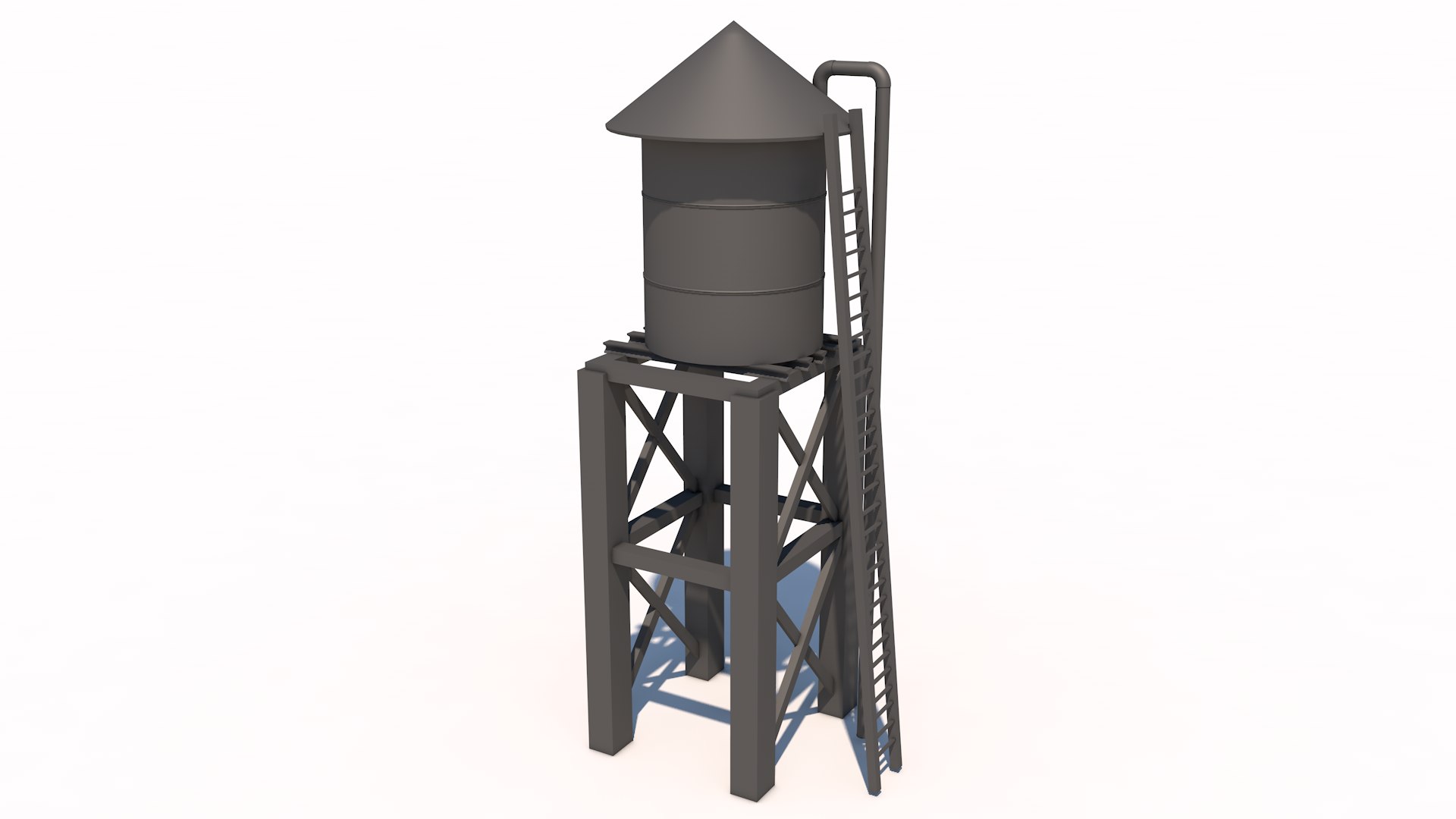 Water Tank Tower 3D Model - TurboSquid 2339960