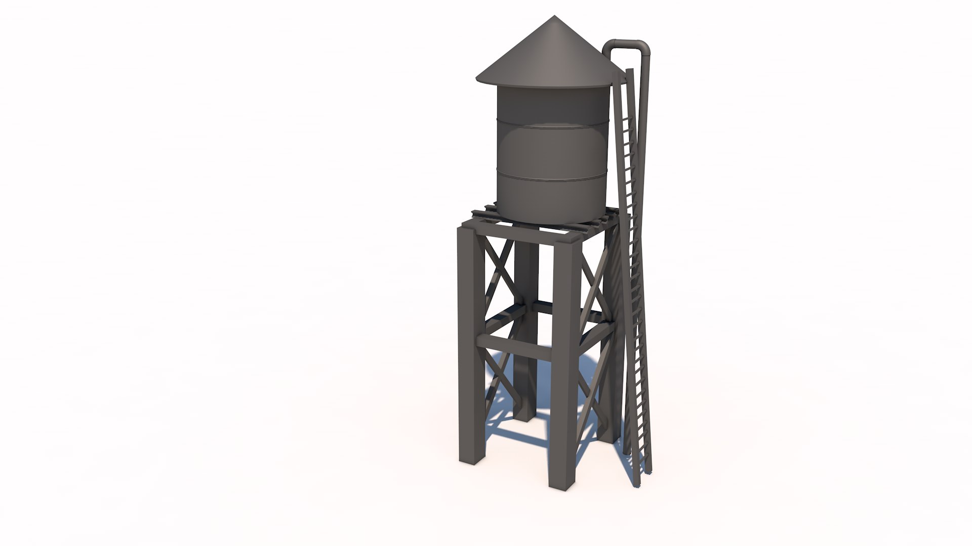 Water Tank Tower 3D Model - TurboSquid 2339960