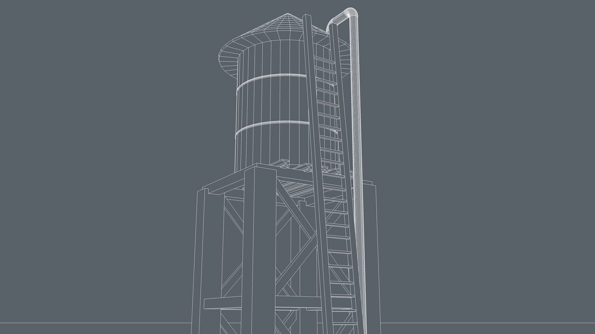 Water Tank Tower 3D Model - TurboSquid 2339960