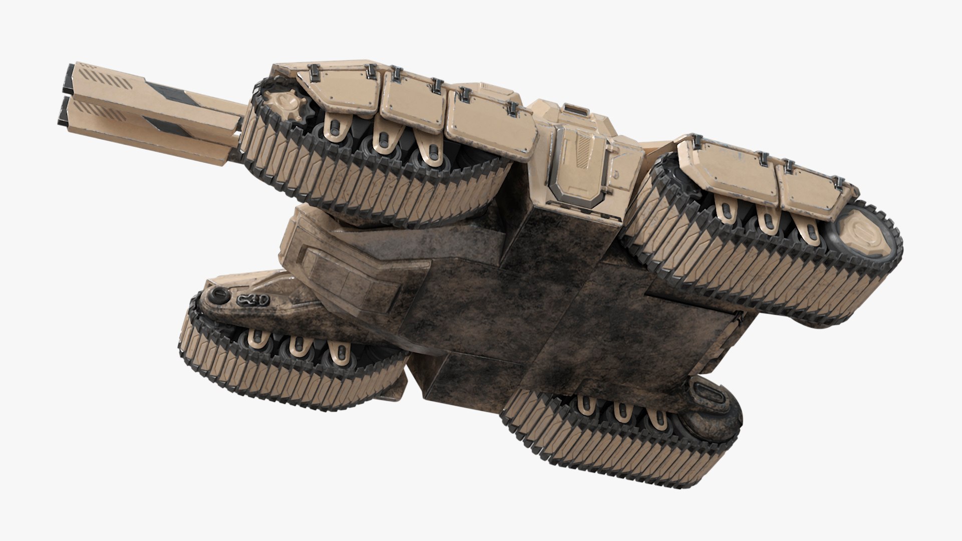 Sci Fi Artillery Battle Tank Sand Color 3D Model - TurboSquid 2311853