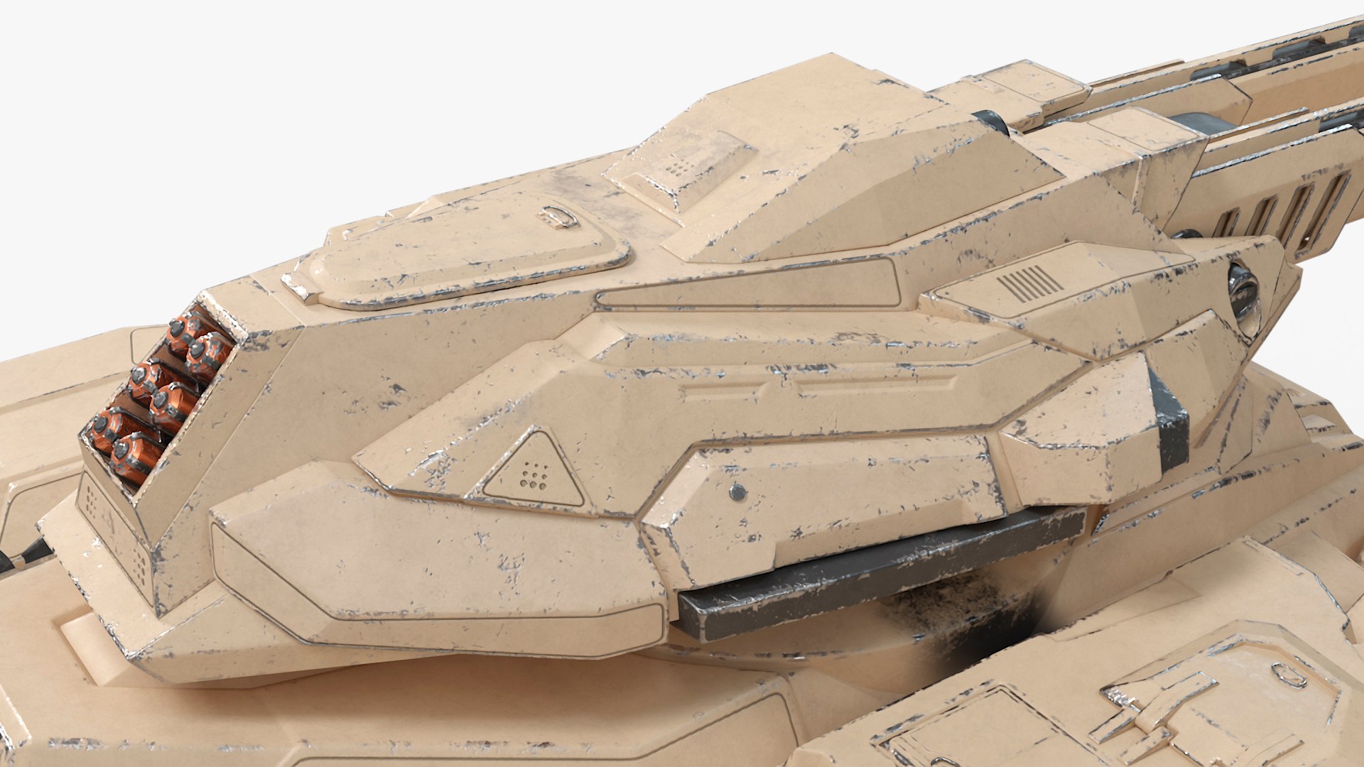 Sci Fi Artillery Battle Tank Sand Color 3D Model - TurboSquid 2311853