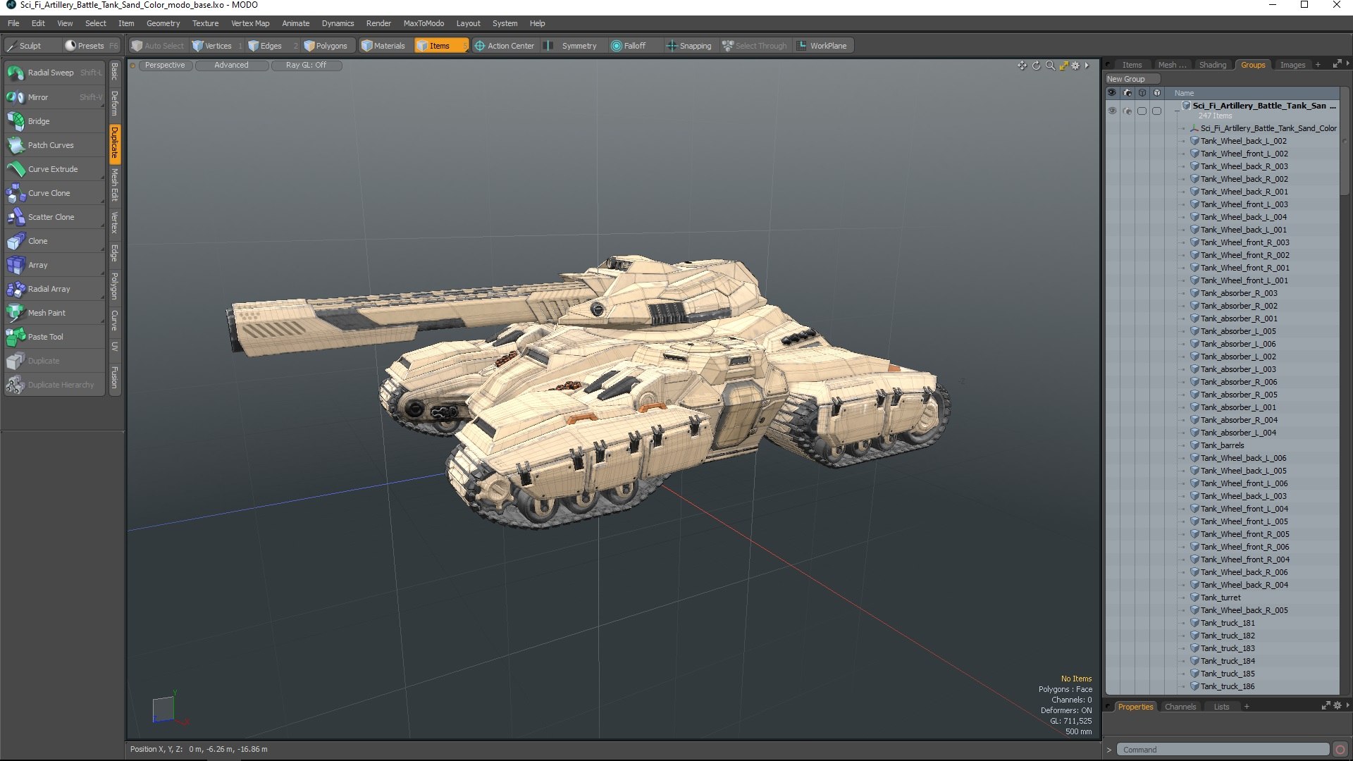 Sci Fi Artillery Battle Tank Sand Color 3D Model - TurboSquid 2311853