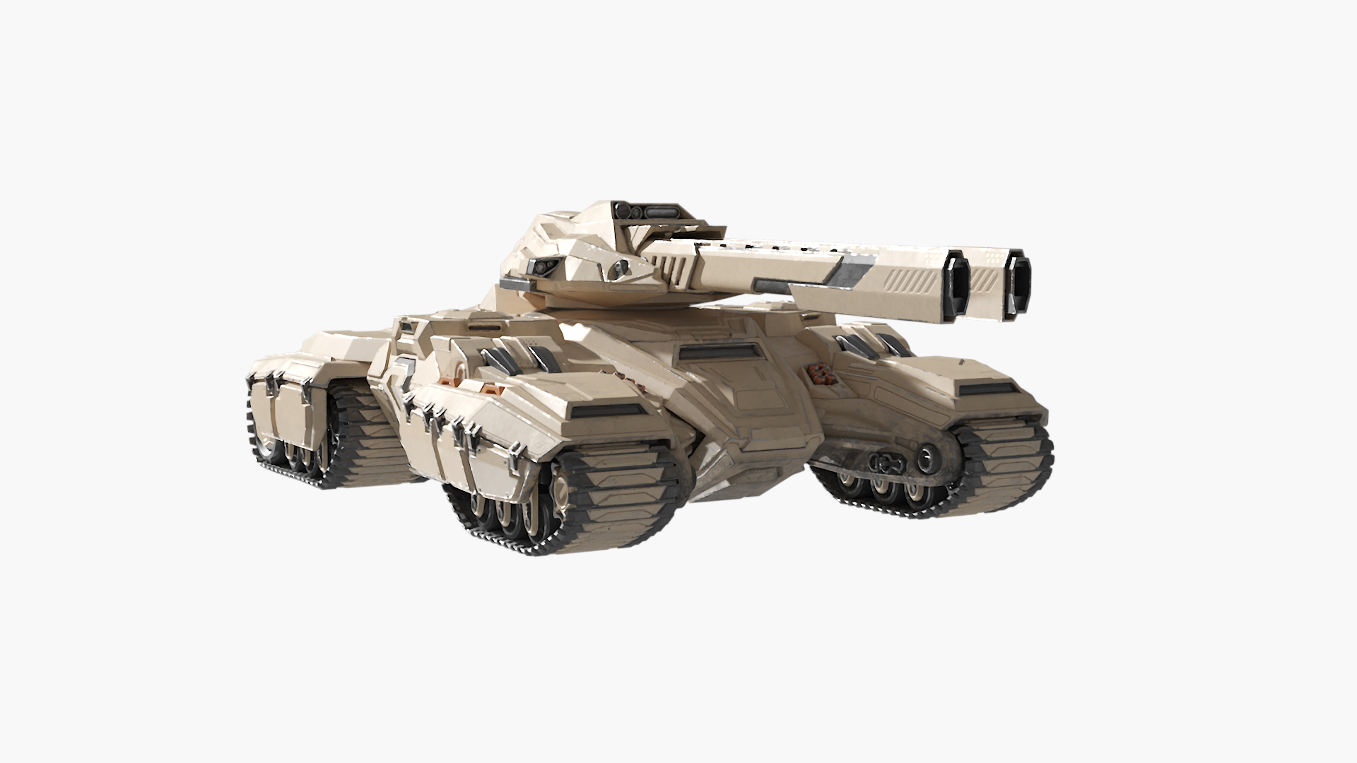 Sci Fi Artillery Battle Tank Sand Color 3D Model - TurboSquid 2311853