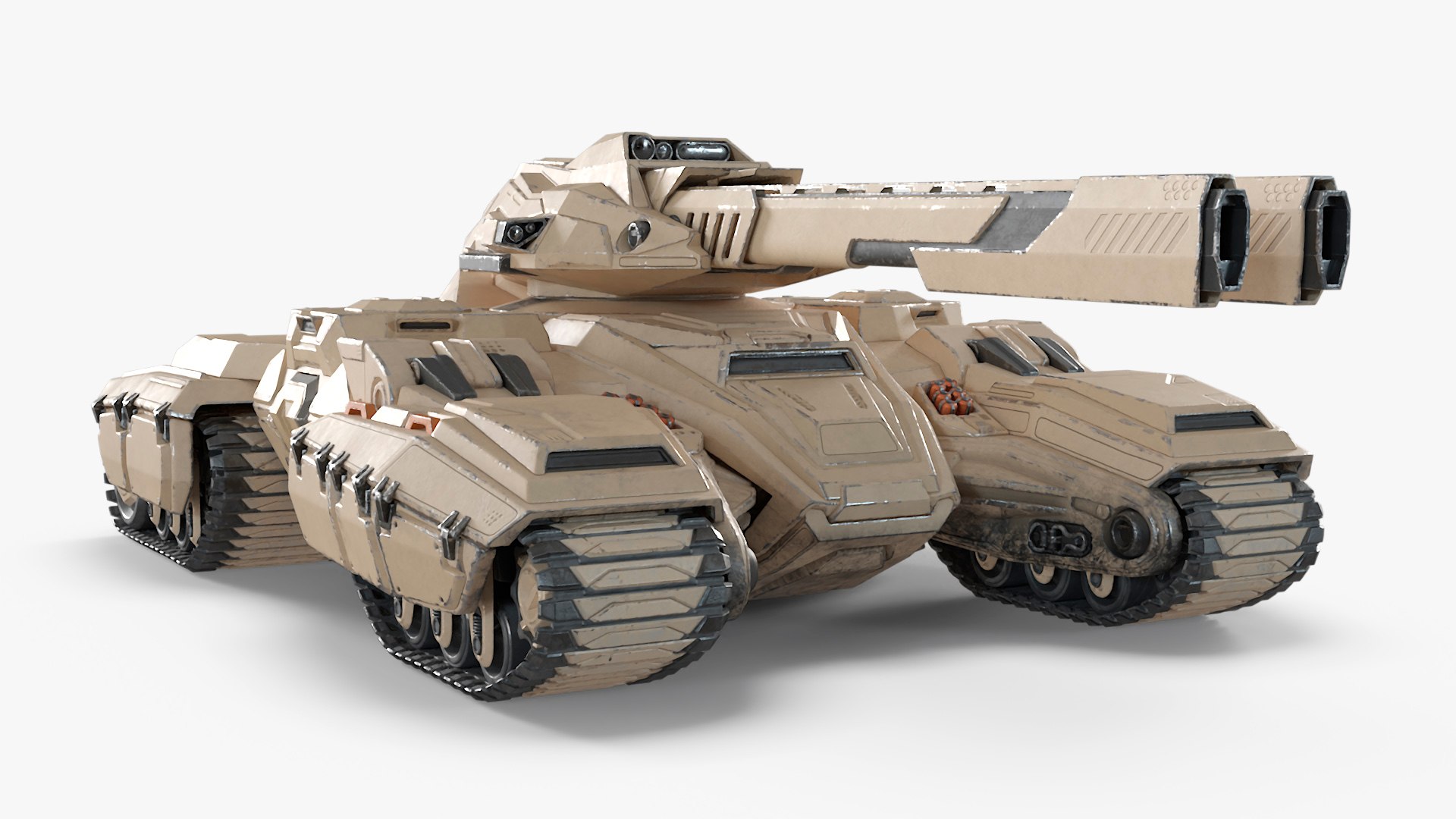 Sci Fi Artillery Battle Tank Sand Color 3D Model - TurboSquid 2311853
