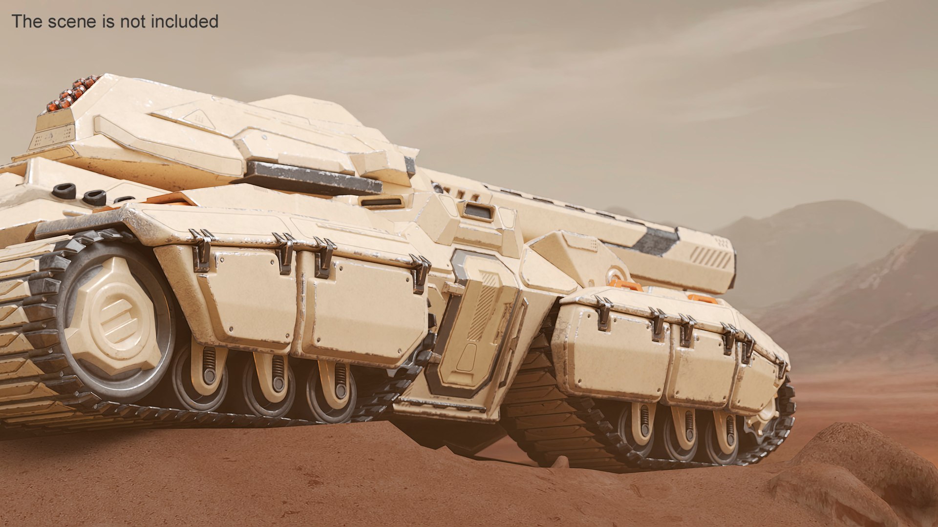 Sci Fi Artillery Battle Tank Sand Color 3D Model - TurboSquid 2311853