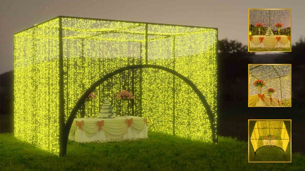 Outdoor Wedding Decoration Light Box 3D model - TurboSquid 2039771