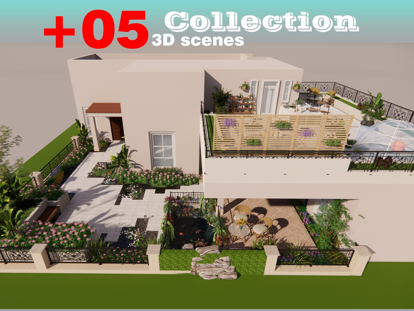 Patio Backyard and Garden-A2 3D model - TurboSquid 2038112