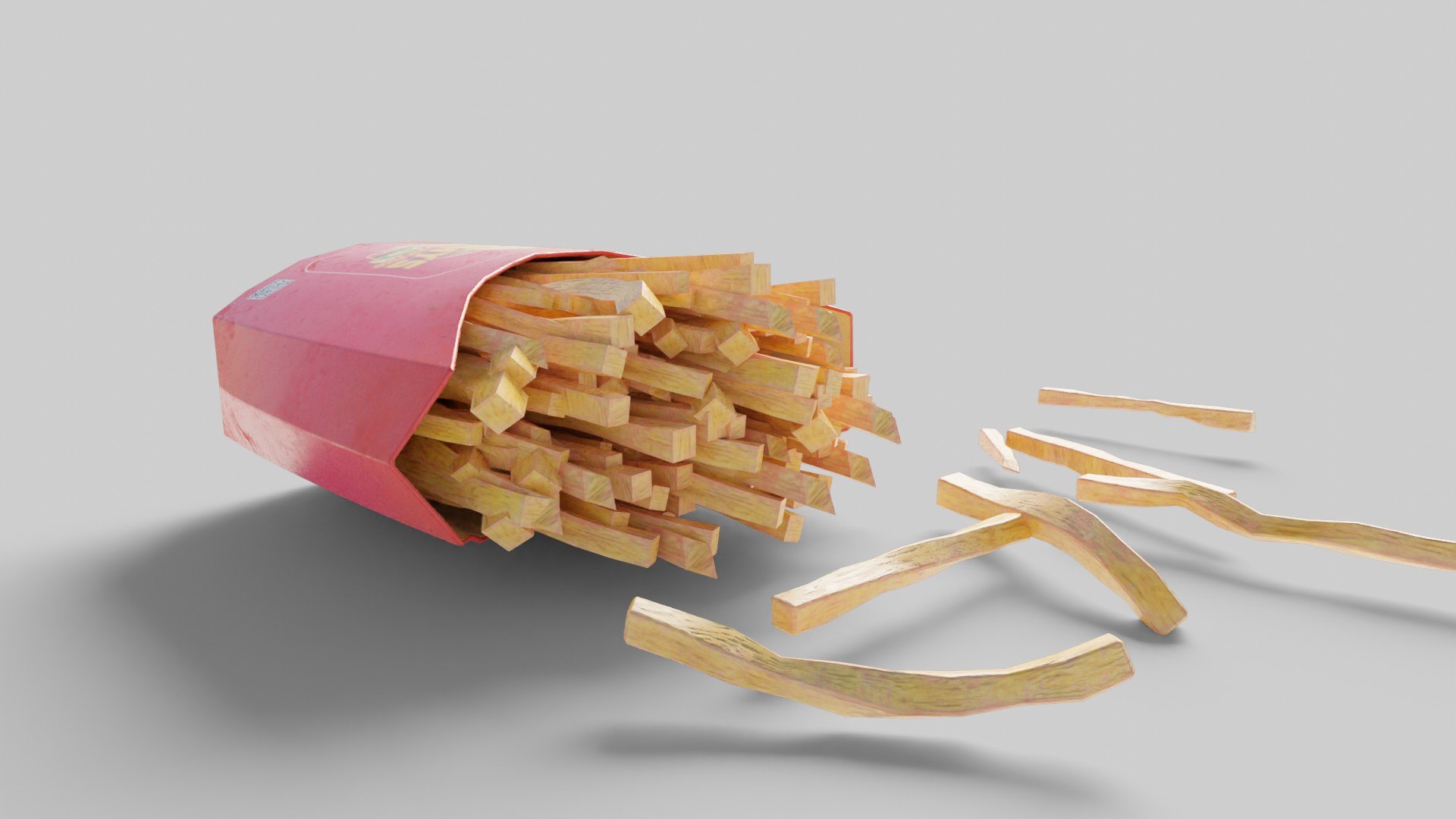 3D Fast Food French Fries With Pbr Textures Model - TurboSquid 1971168