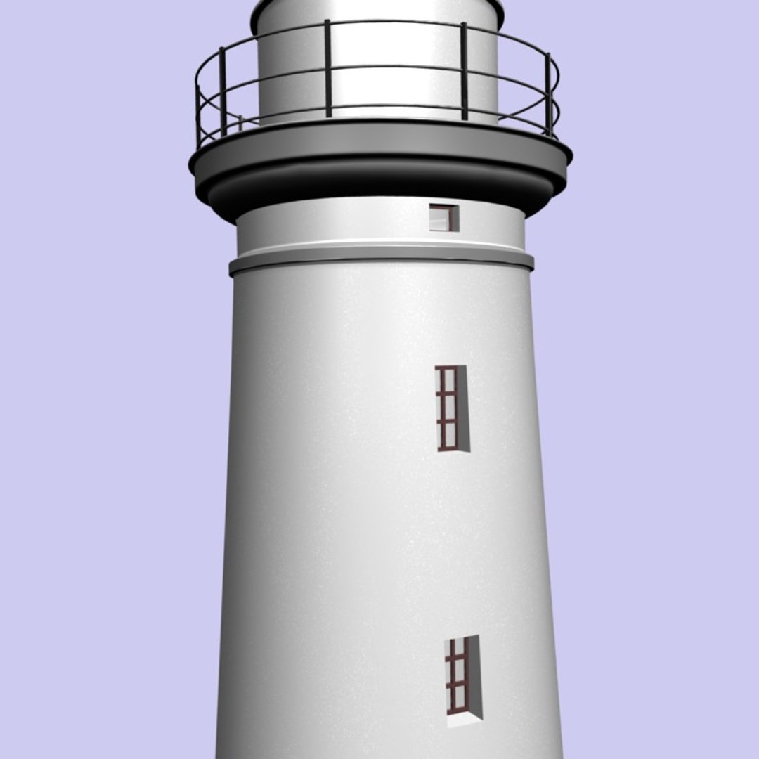3d model lighthouse red
