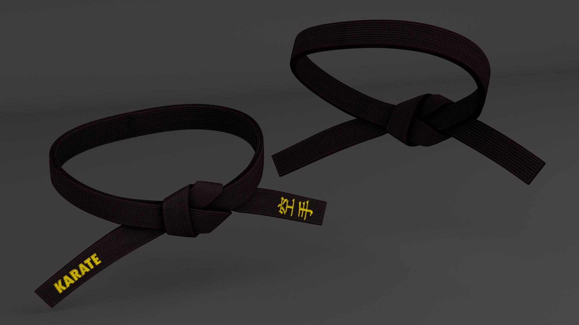 3D Black Waist Karate Obi Belt - TurboSquid 2133281