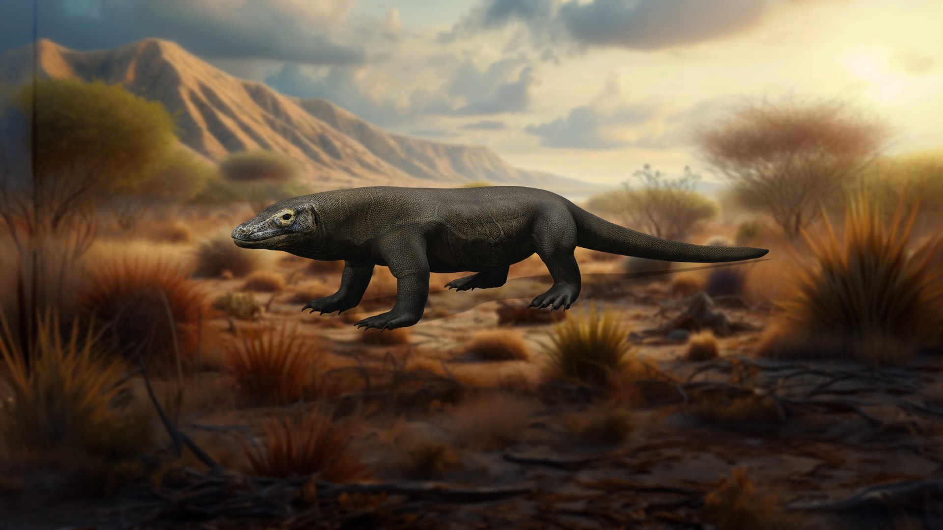 Reptilian Majesty Lizard Komodo Dragon 3D Art Low-poly 3D Model 3D ...