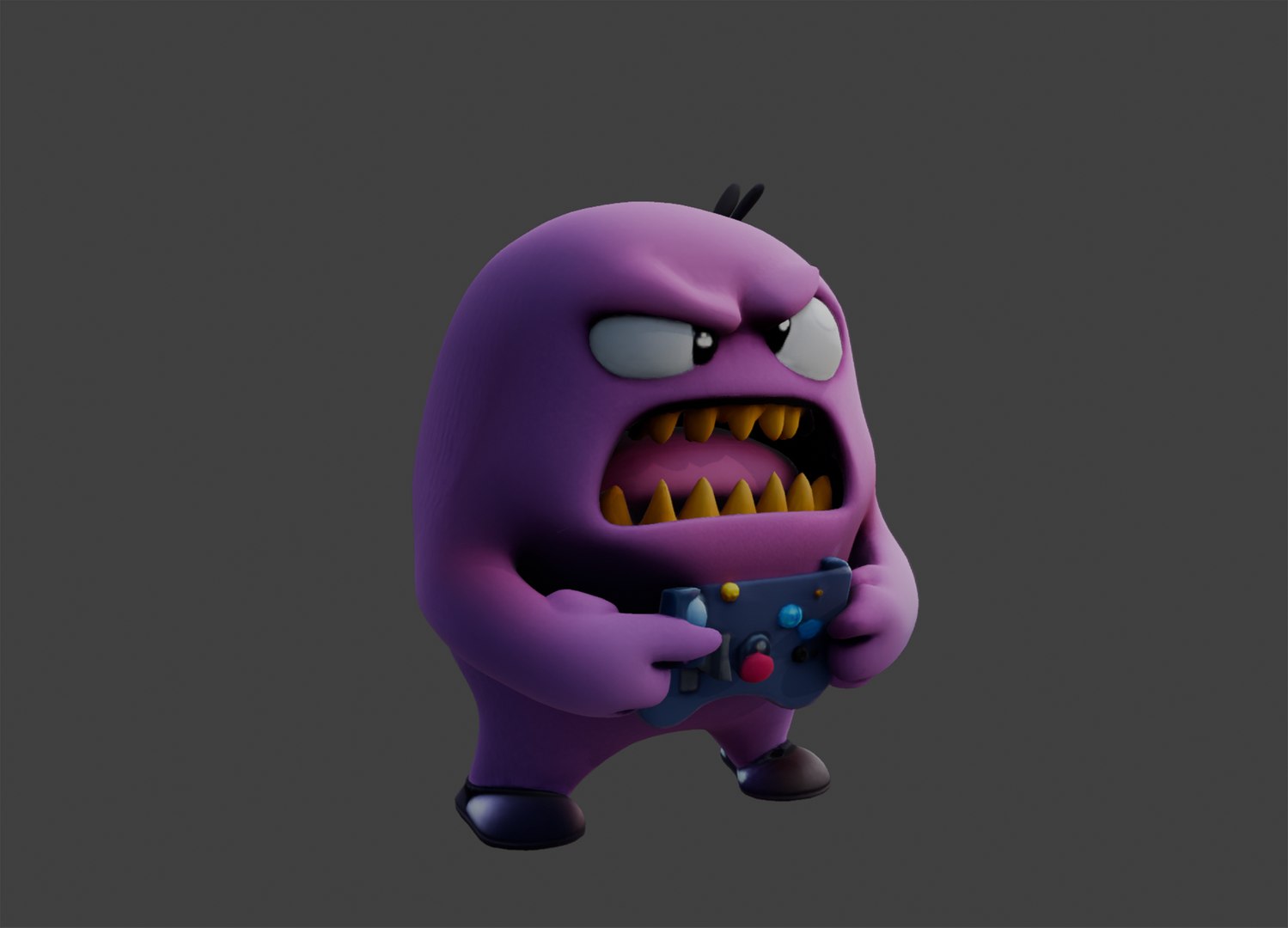 Angry Purple Monster Gamer 3D - TurboSquid 2327217