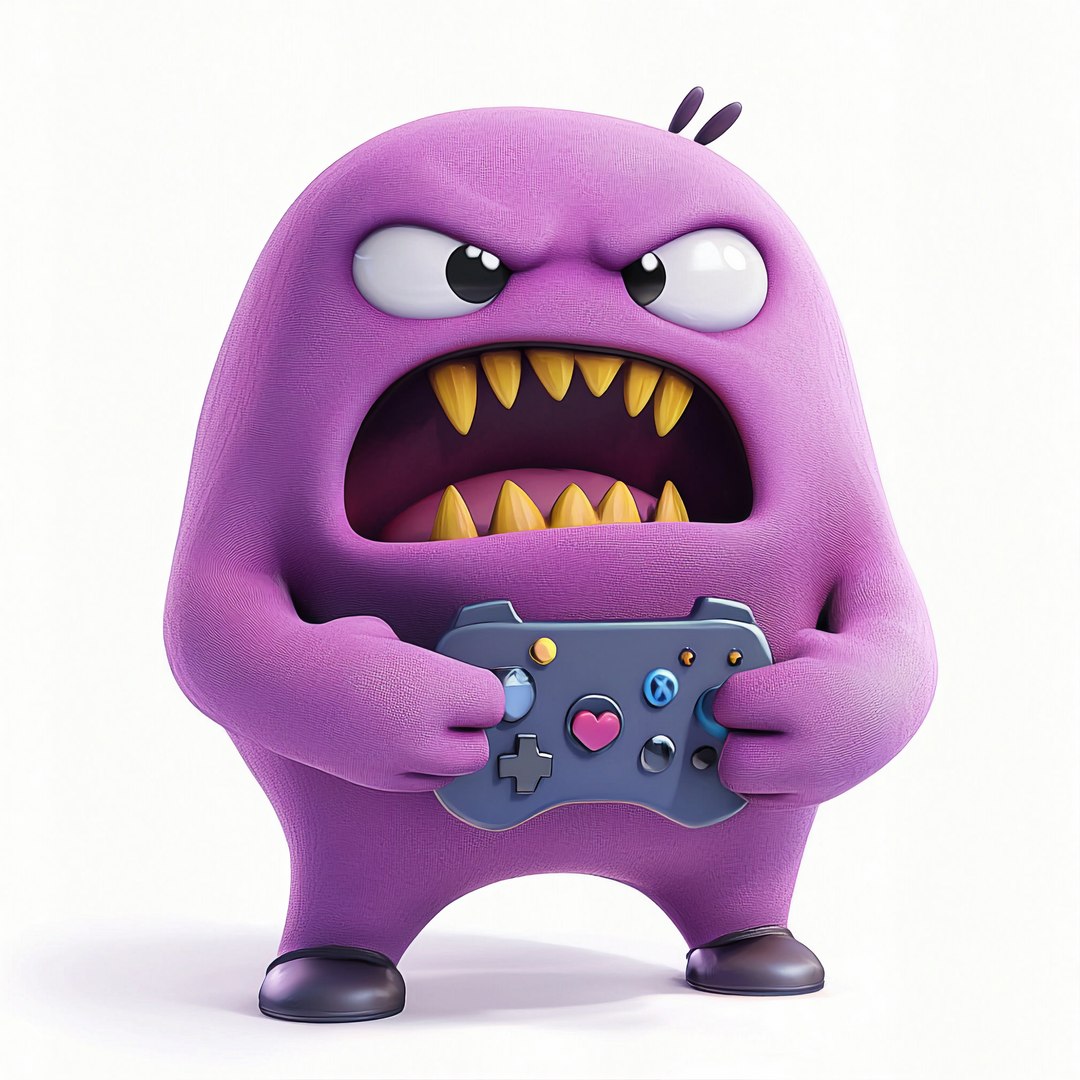 Angry Purple Monster Gamer 3D - TurboSquid 2327217