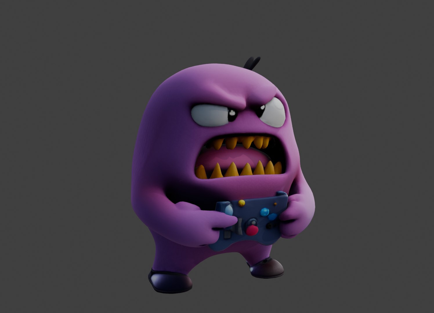 Angry Purple Monster Gamer 3D - TurboSquid 2327217