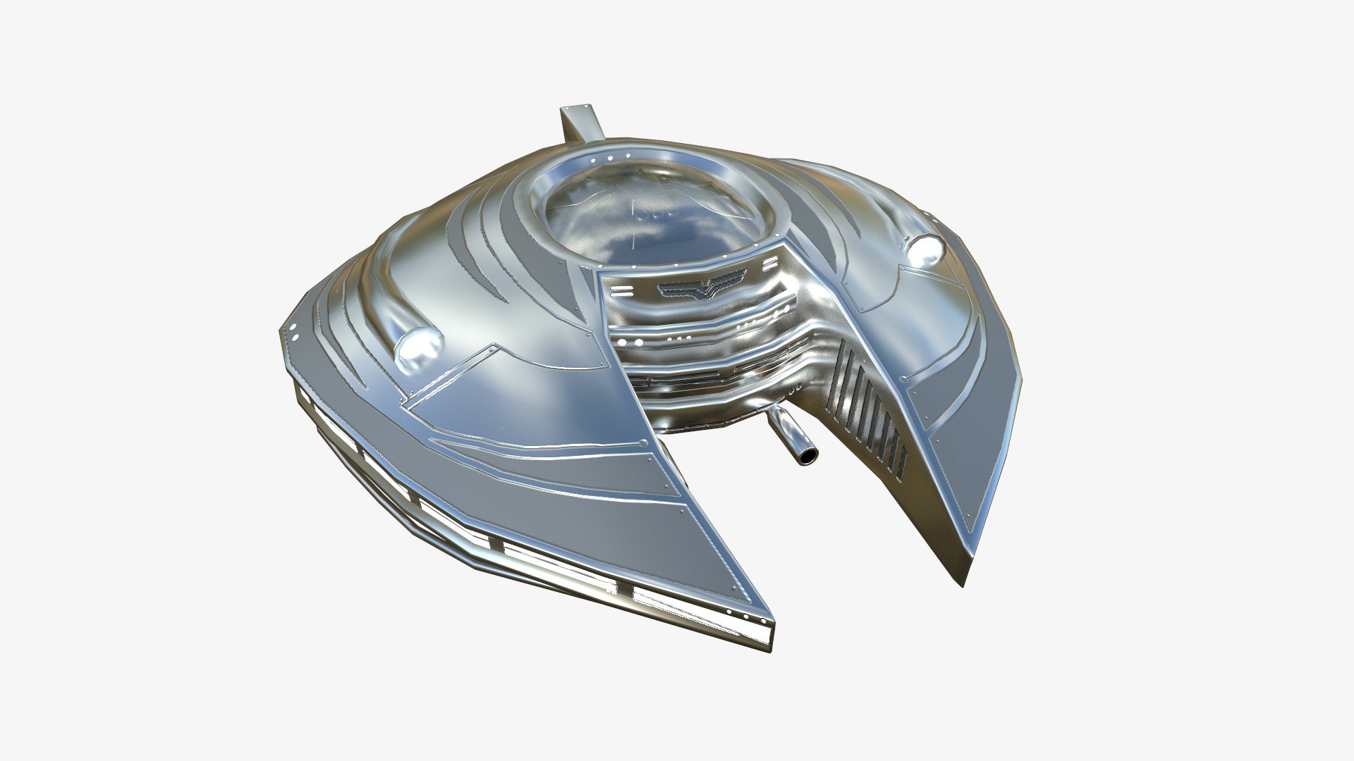 3D Alien Spaceship UFO D02 Aluminum - Sci Fi Spacecraft Design ...