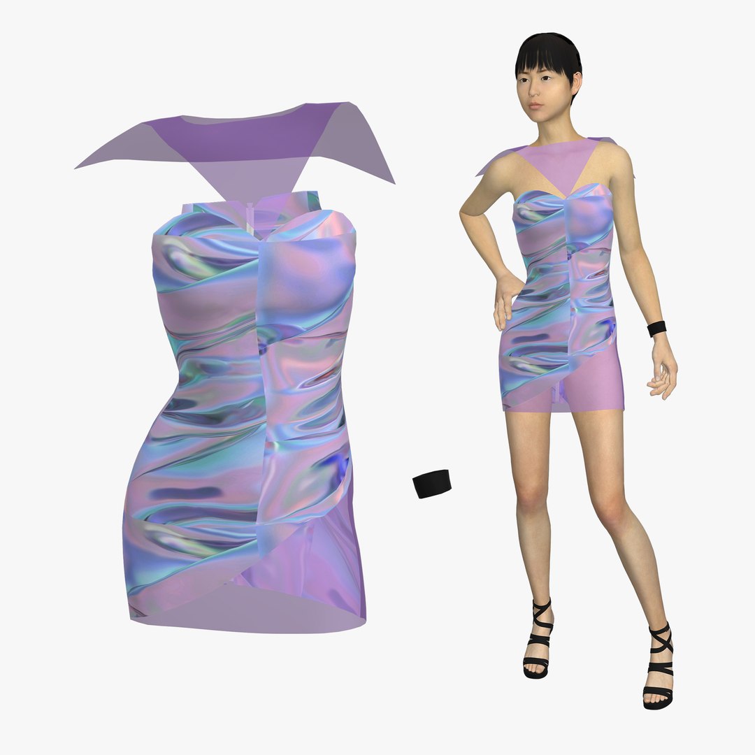 3D Hologram Dress Marvelous Designer Or Clo3D ZPRJ Model - TurboSquid ...