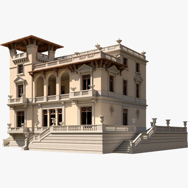 3d model mansion ancient