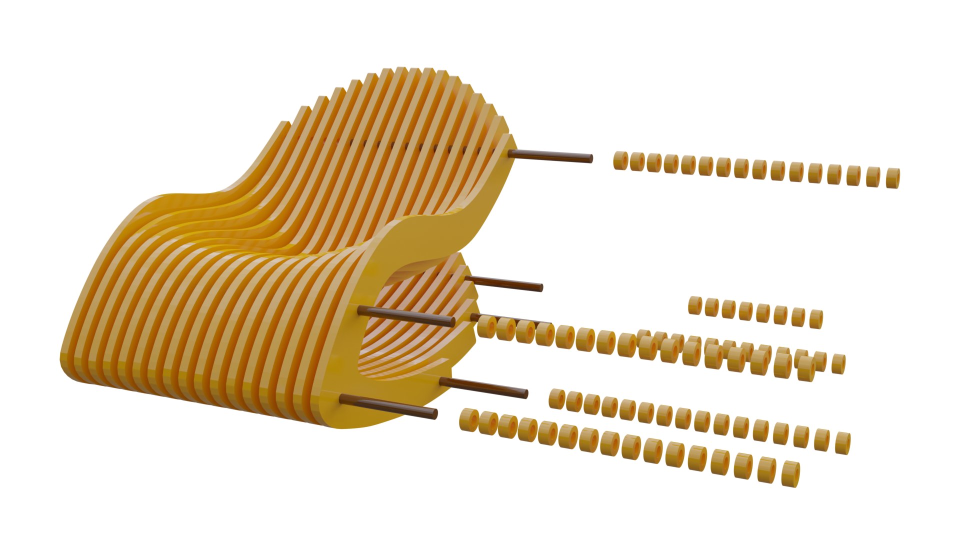 Parametric Rocking Chair 3D Model - TurboSquid 2230826