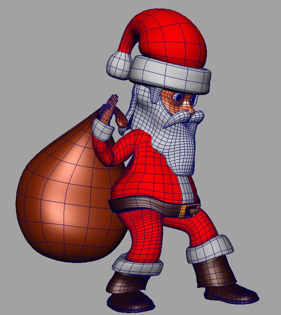 Santa Claus Cartoon 3d Model