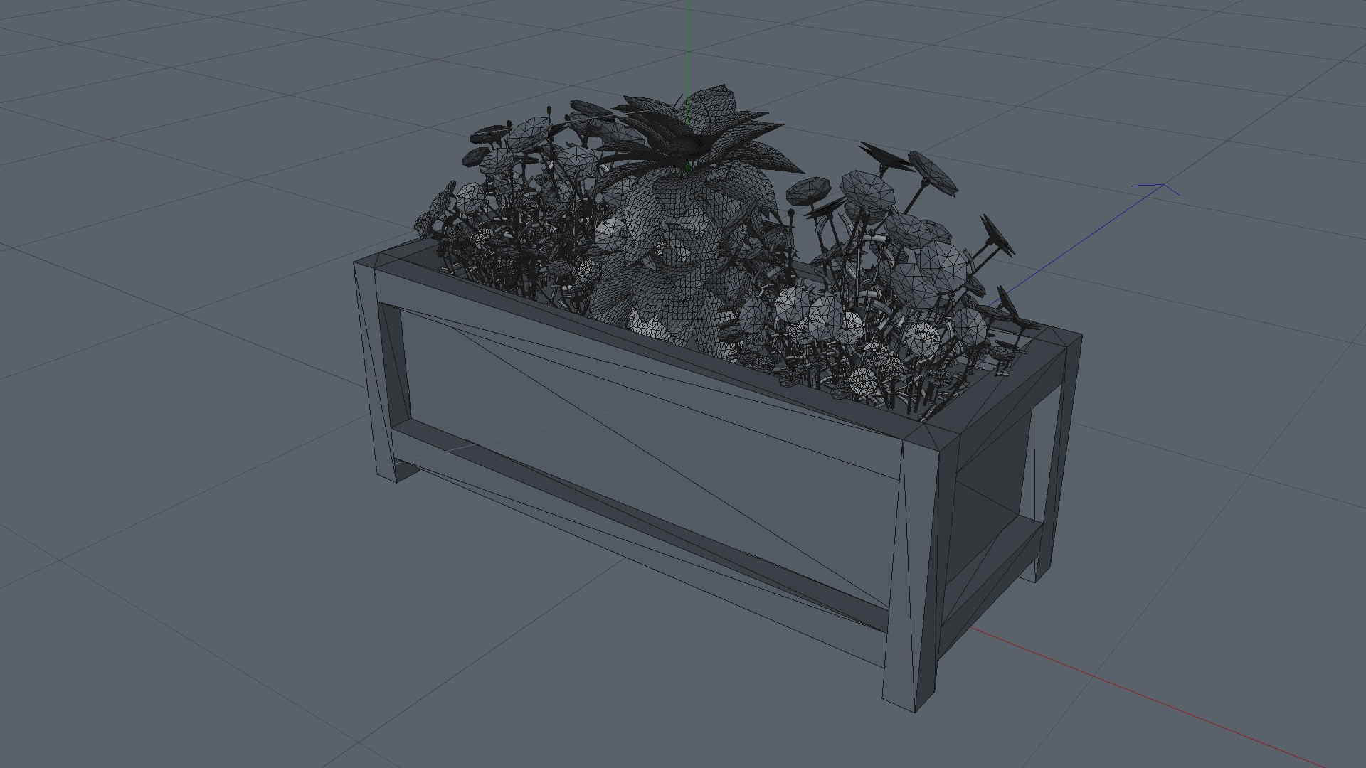 3D LARGE Wooden Trough Garden Planter Model - TurboSquid 2063865