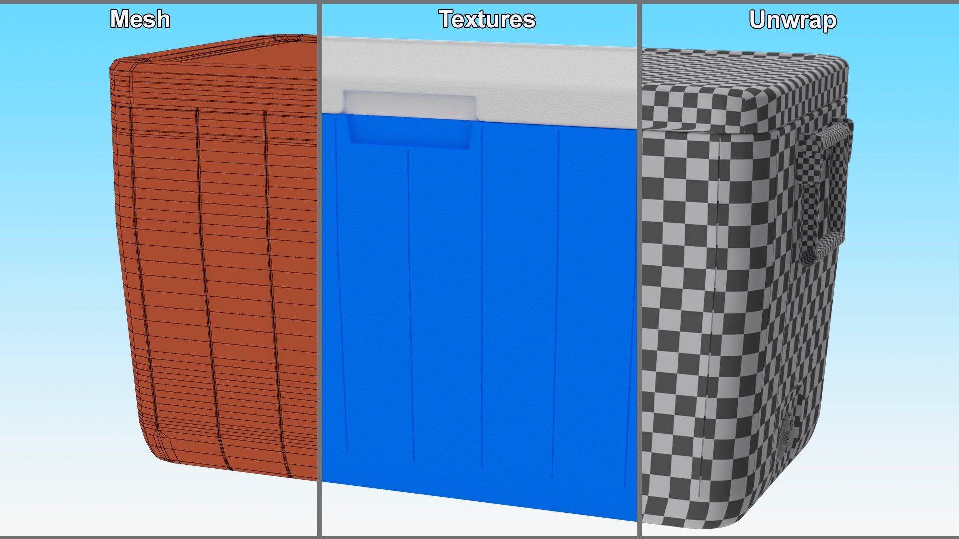 Plastic Big Cooler Box Blue 3D Model - TurboSquid 2213134