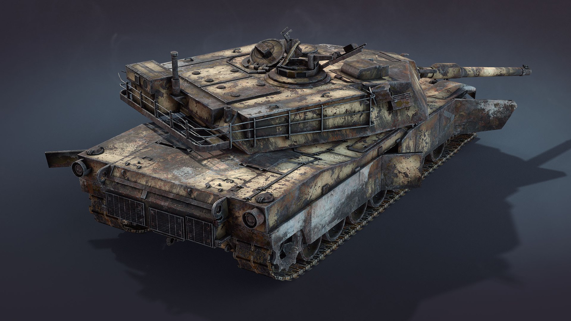 3D Destroyed tank M1A1 Abrams - TurboSquid 1956529