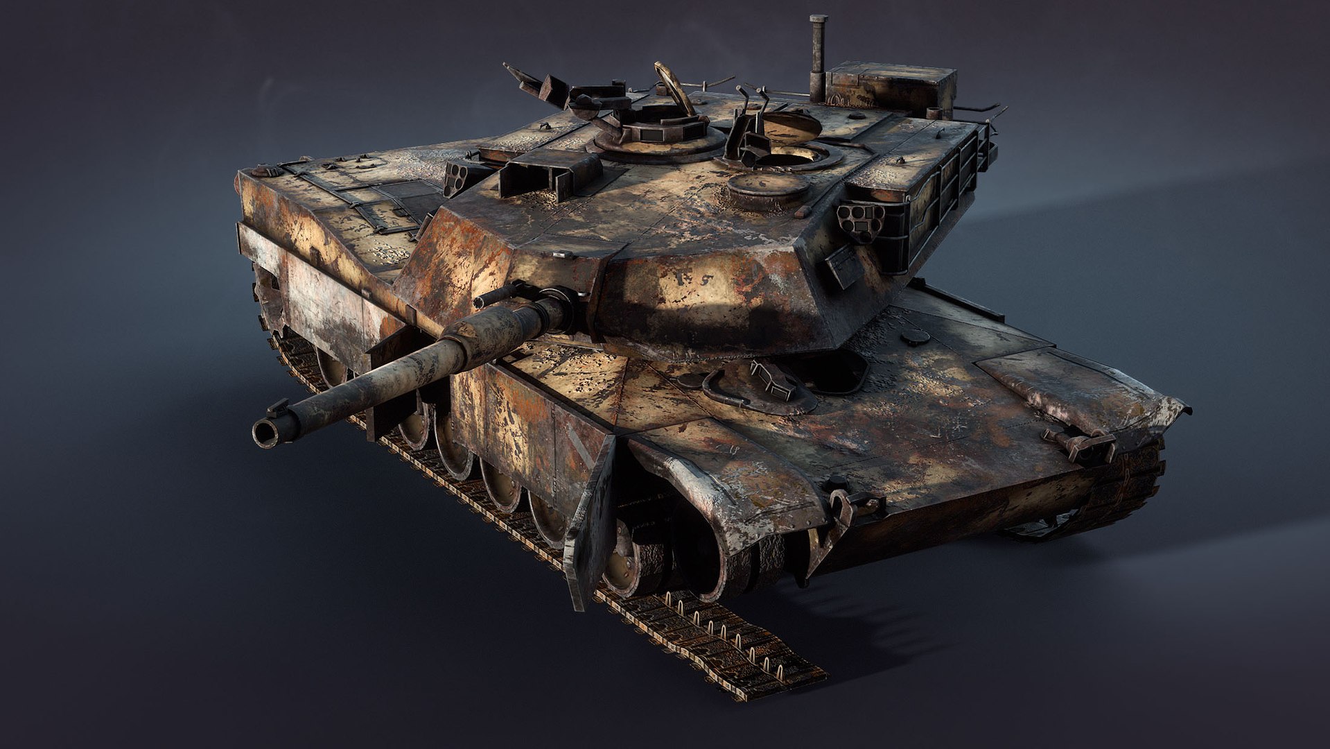 3D Destroyed tank M1A1 Abrams - TurboSquid 1956529