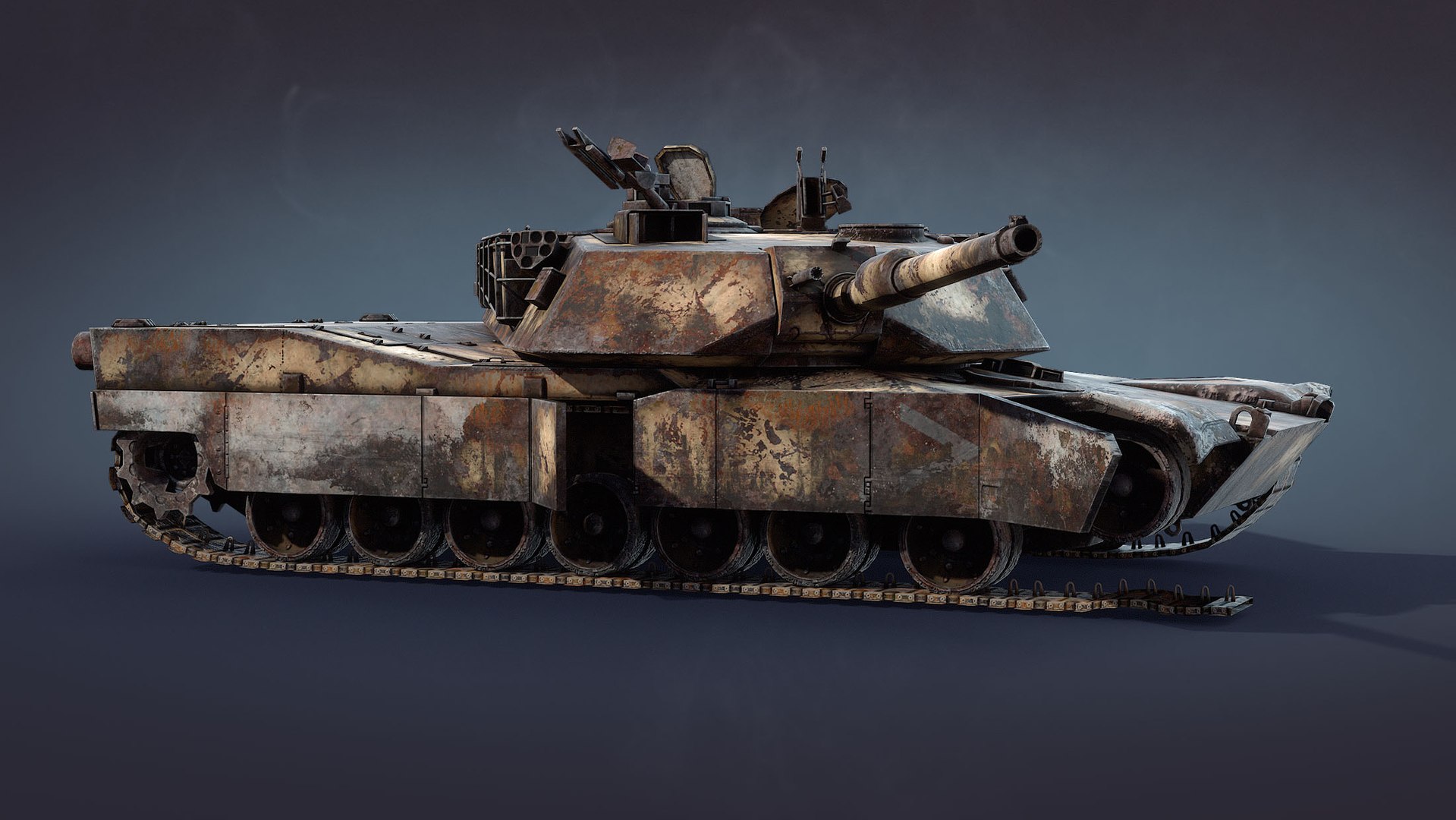 3D Destroyed tank M1A1 Abrams - TurboSquid 1956529